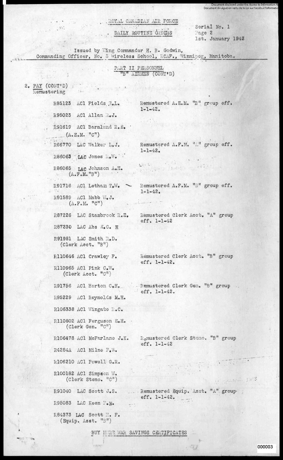 requesting DRO - RCAF.Info